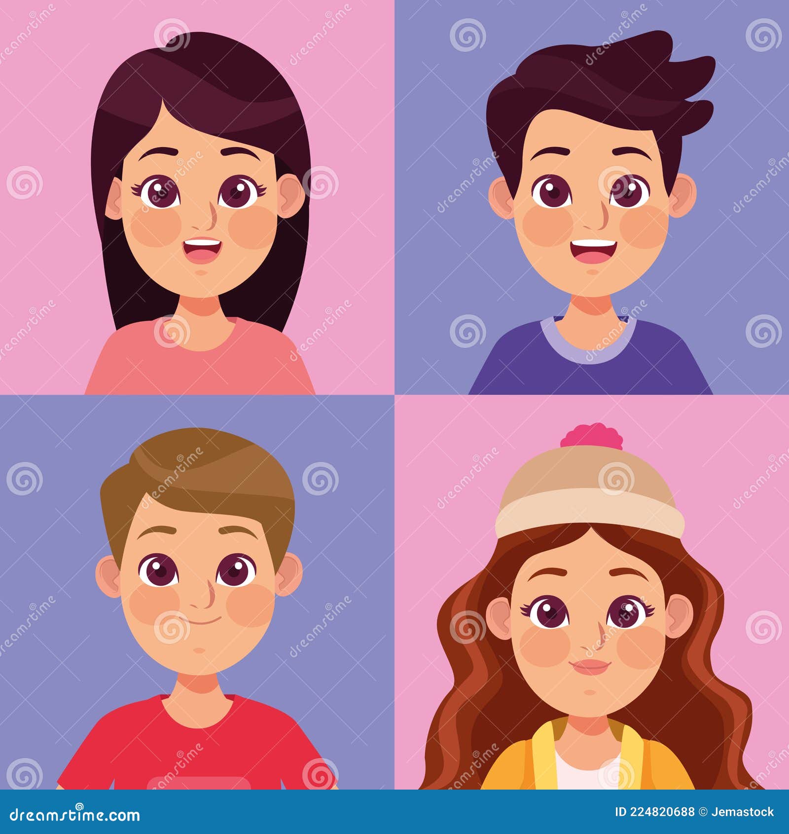 Four Kids Playing With Toys Royalty-Free Illustration | CartoonDealer ...