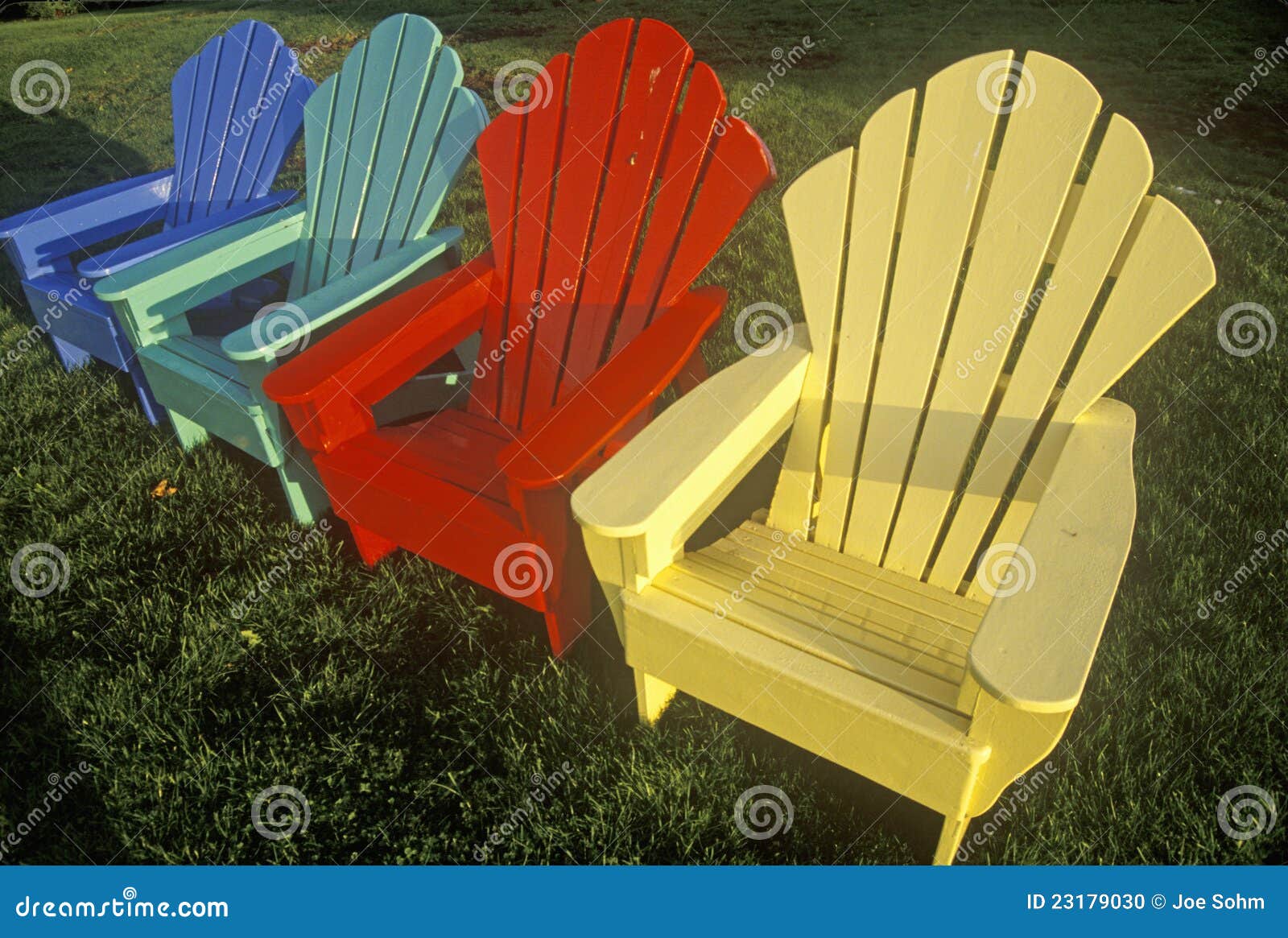Group of Four Multi Colored Chairs Stock Photo - Image of green, united ...