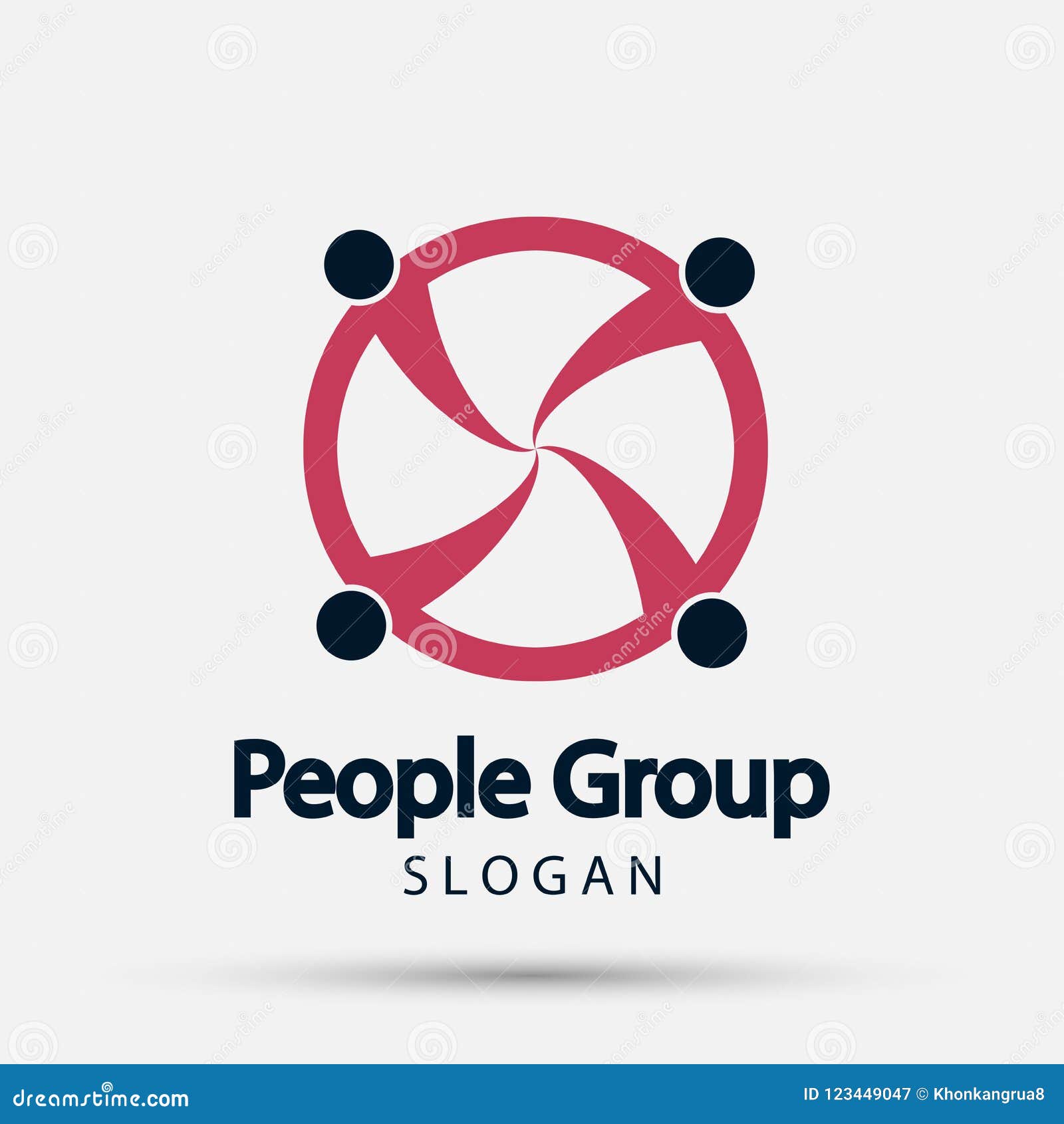 Group Four People Logo Handshake in a Circle,Teamwork Icon.vector ...