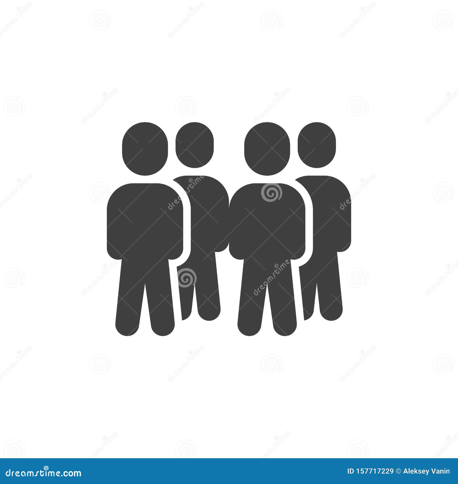 Group of Four People Vector Icon Stock Vector - Illustration of glyph ...