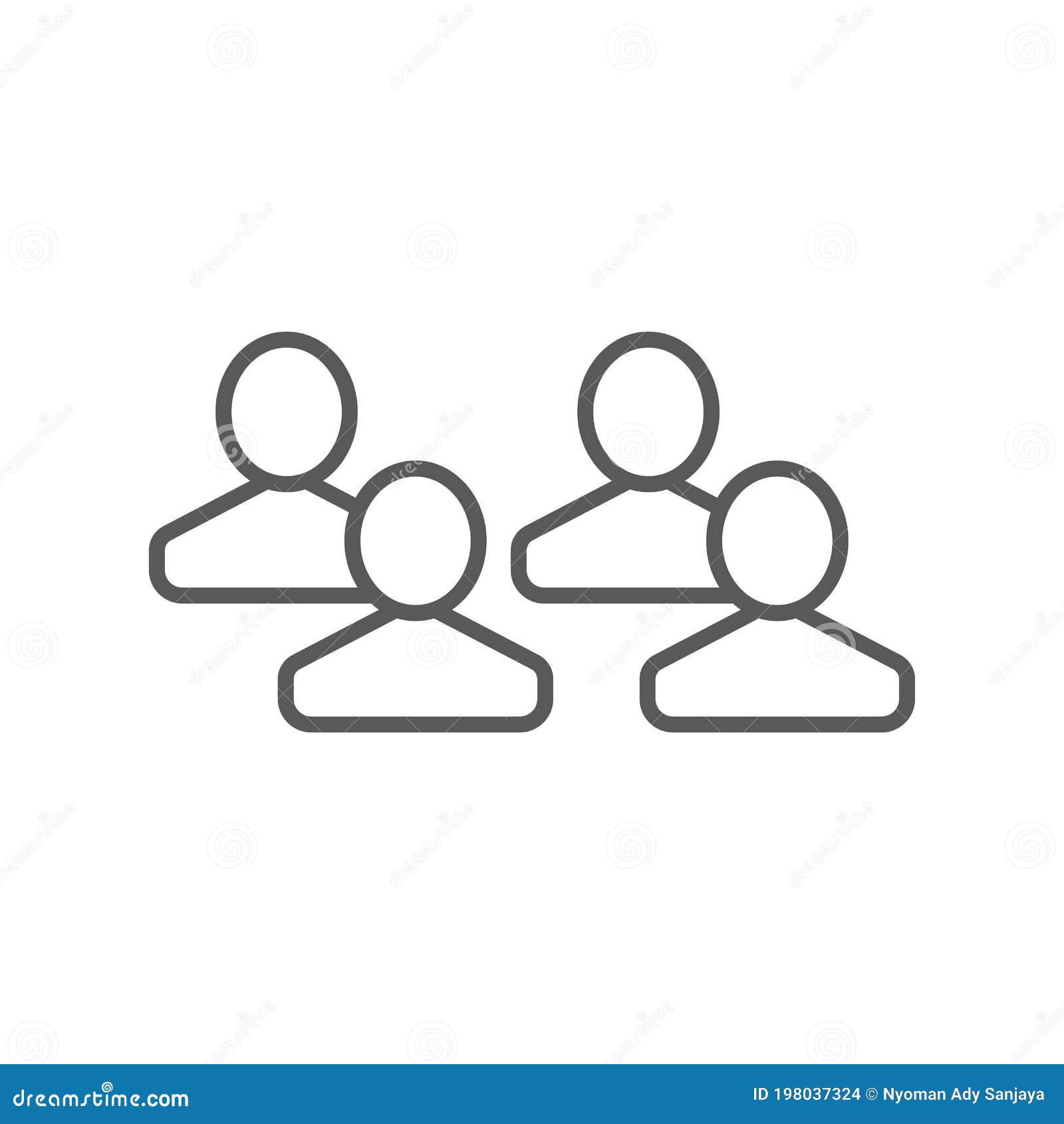Group of Four People Vectoricon Symbol Isolated on White Background ...