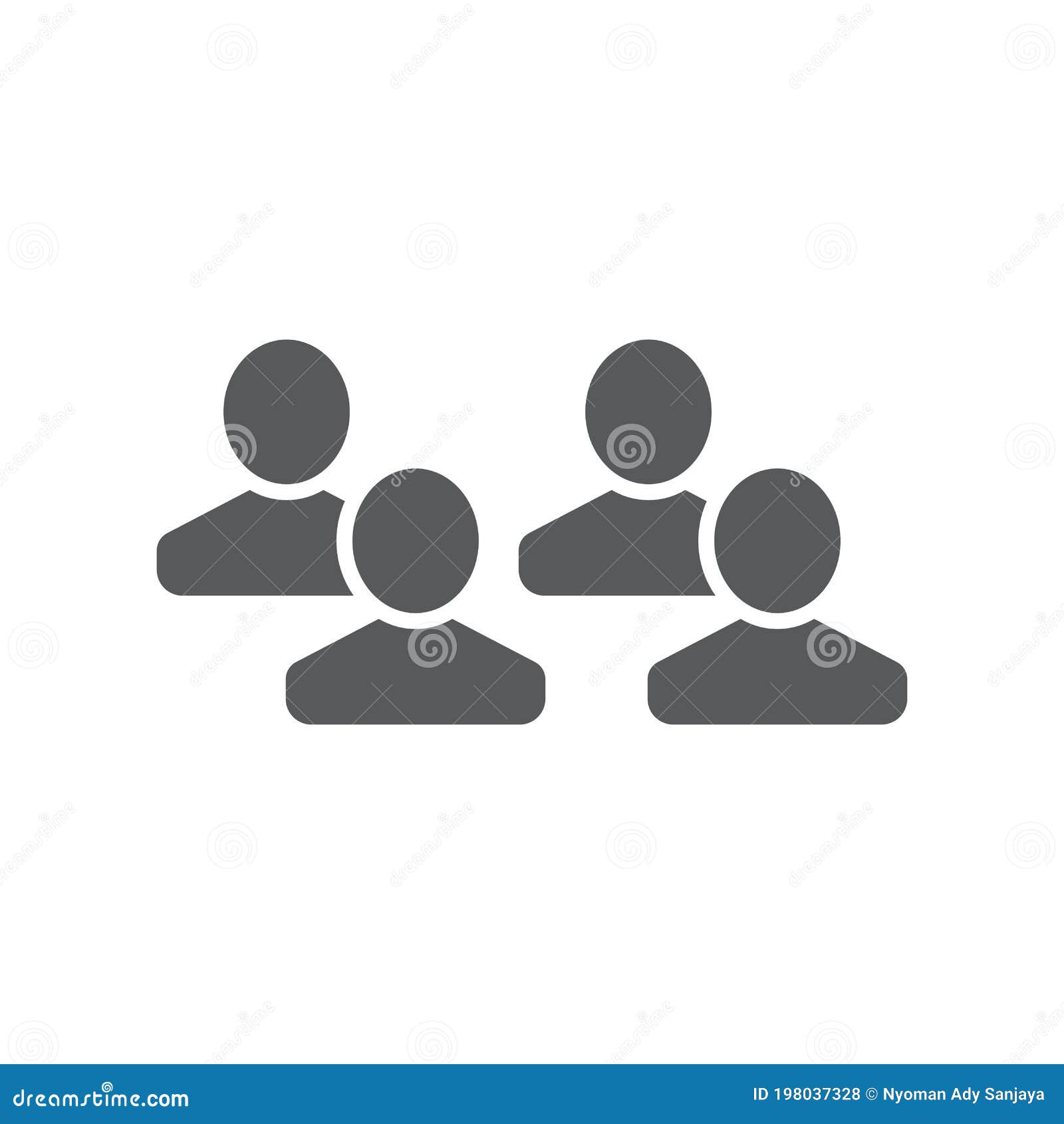Group of Four People Vectoricon Symbol Isolated on White Background ...