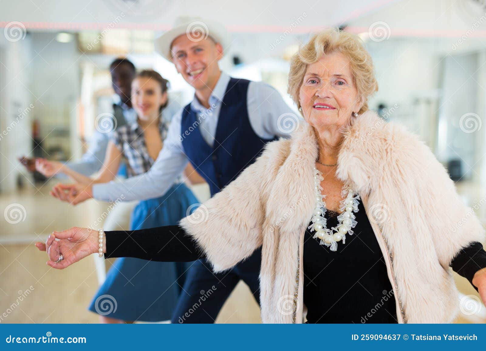 Group of Different Age Dancers Preparing Swing Performance Stock Image ...