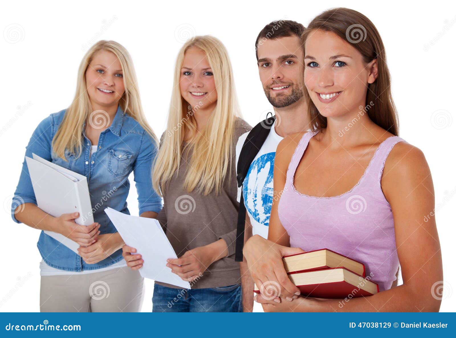 Group of four students stock image. Image of group, caucasian - 47038129