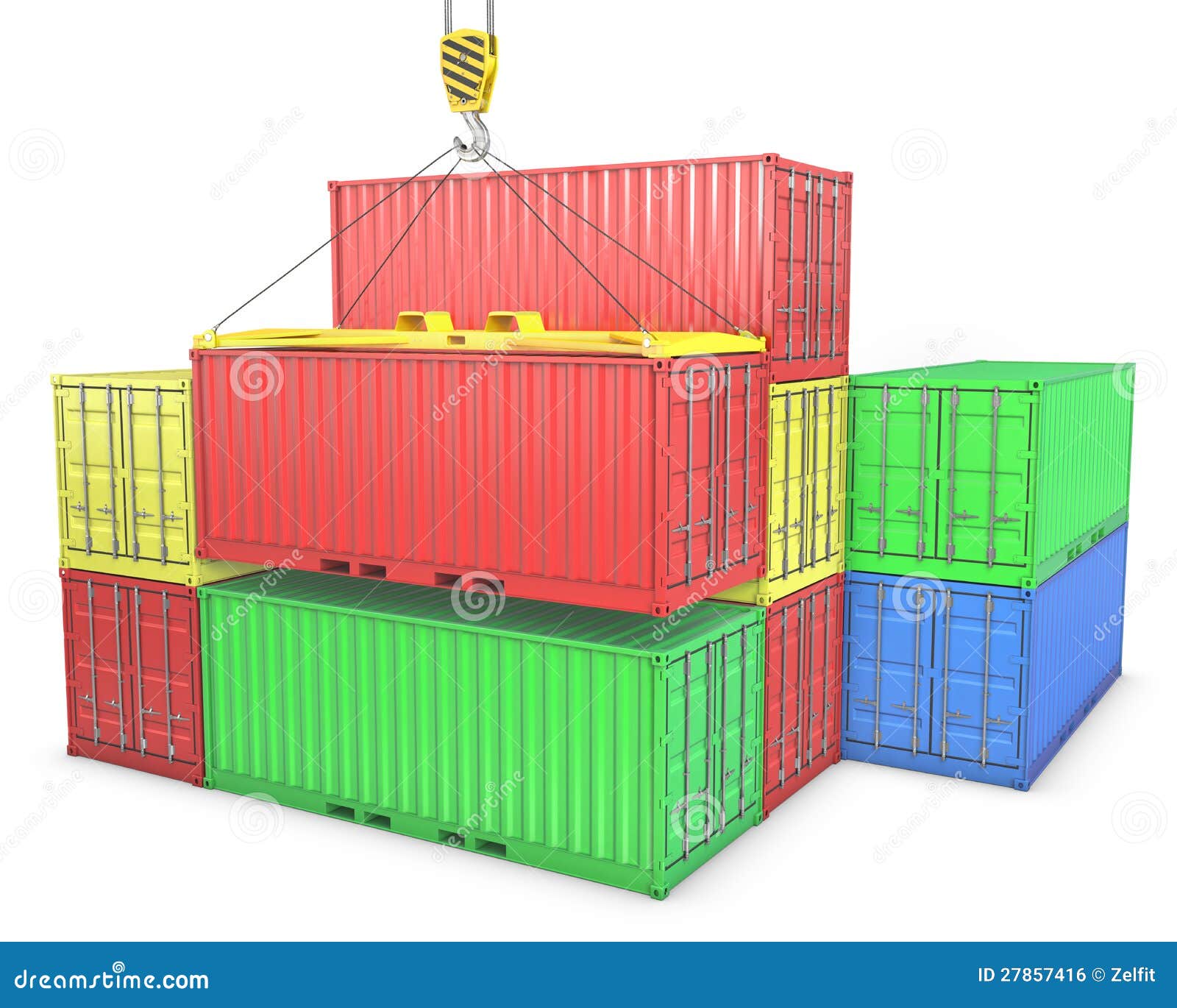 Group of Freight Containers Stock Illustration - Illustration of export ...