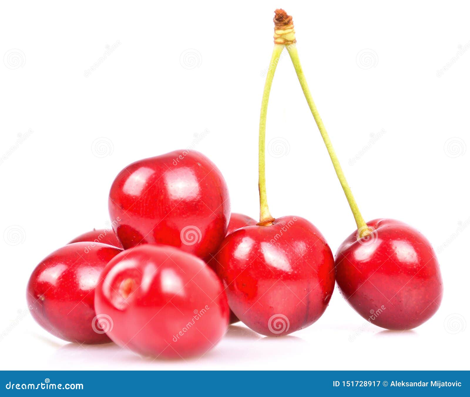 Group of Fresh Cherries Isolated on White Stock Image - Image of ...