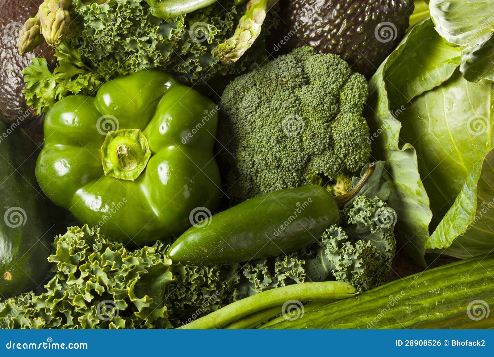 Group of Fresh Organic Assorted Green Vegetables Stock Photo - Image of ...