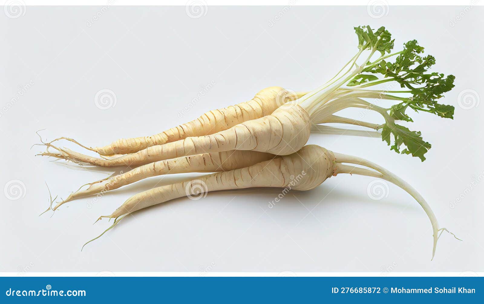 Group of Fresh Parsnip Vegetable on White Background Generative AI ...