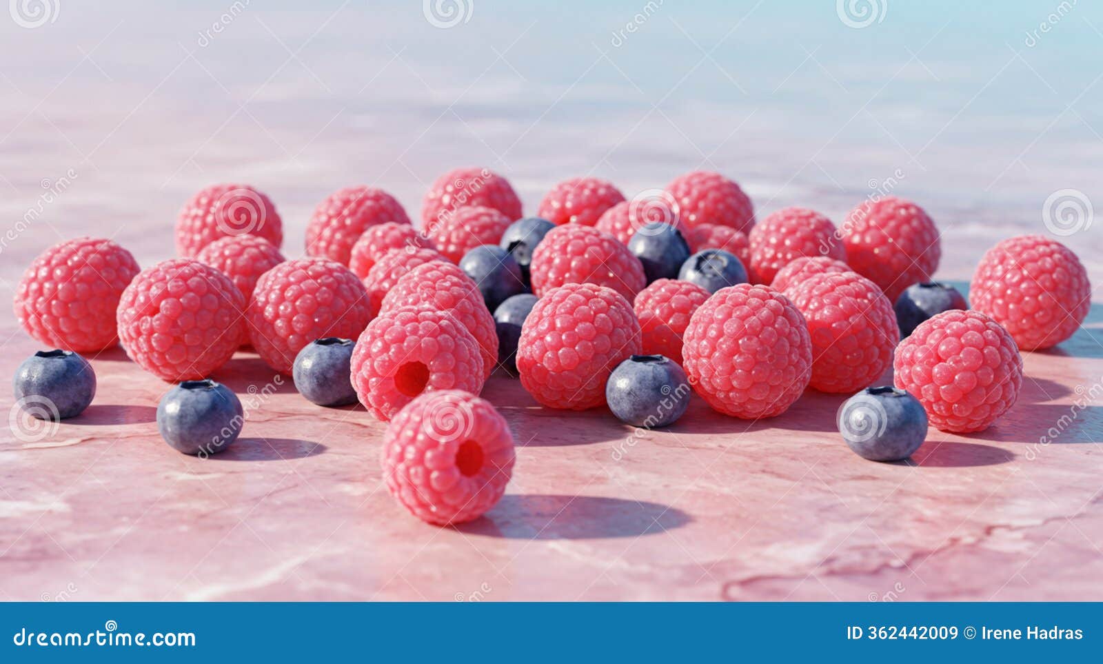 A Group Of Raspberries With Leaves Stock Photography | CartoonDealer ...