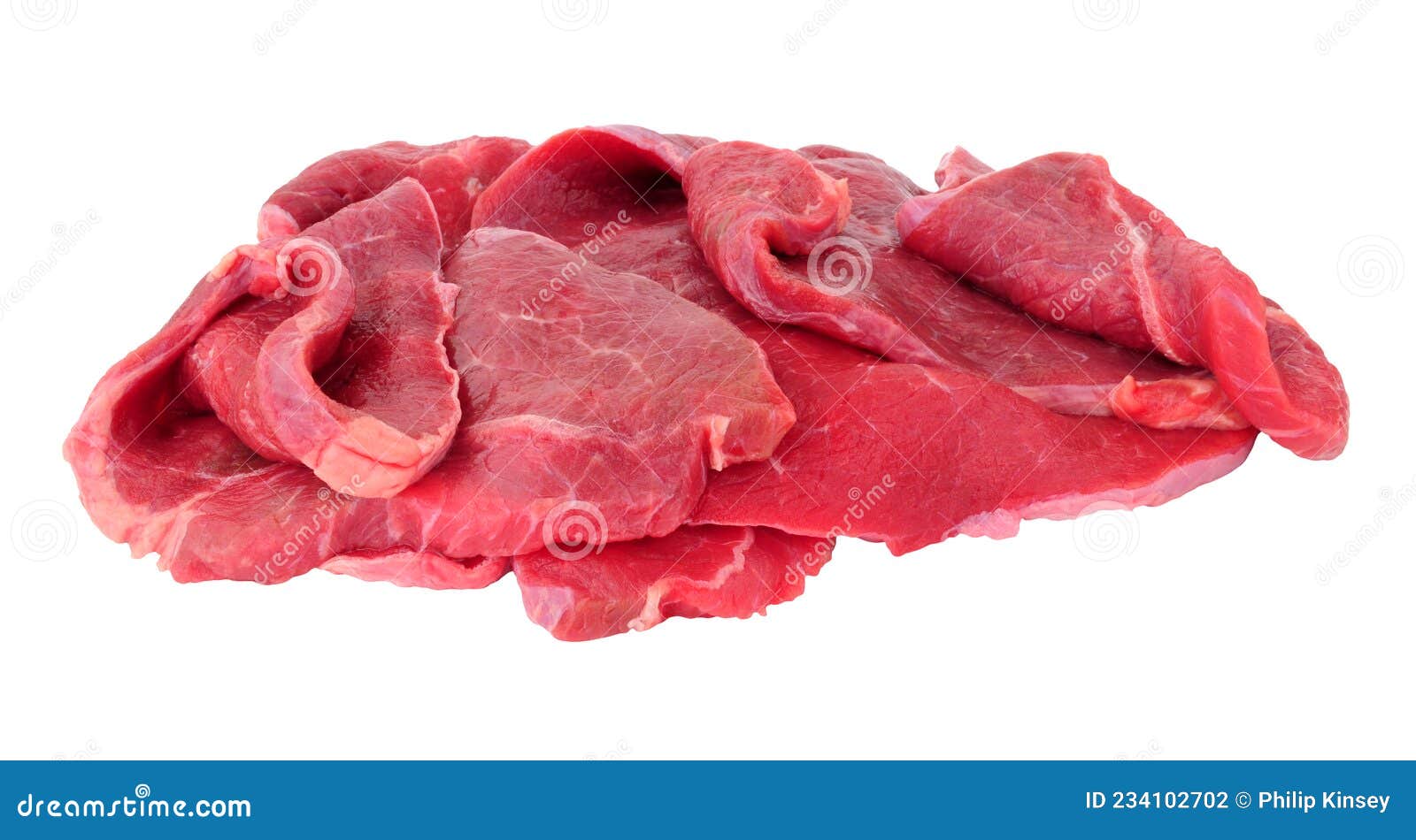 Raw Thin Sliced Beef Steaks Stock Photo - Image of slices, group: 234102702