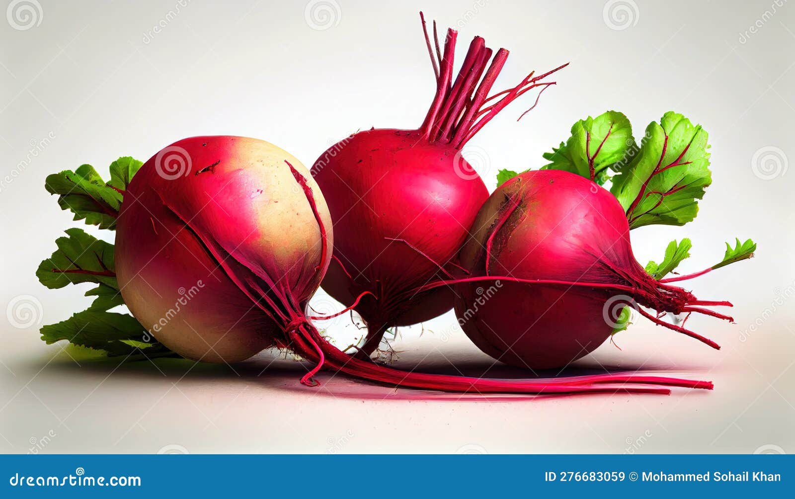 Group of Fresh Red Beet Root Bulbs with Leaves on White Background ...