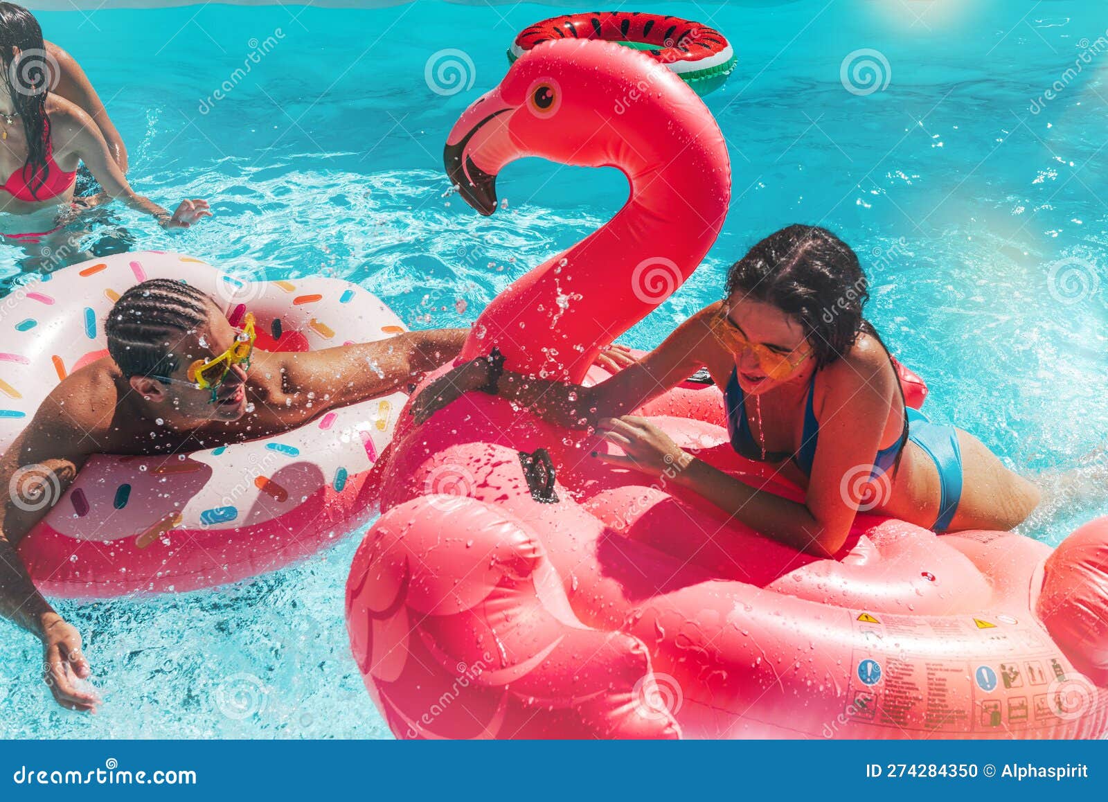 Group of Friend Play Together in the Swimming Pool Stock Photo - Image ...