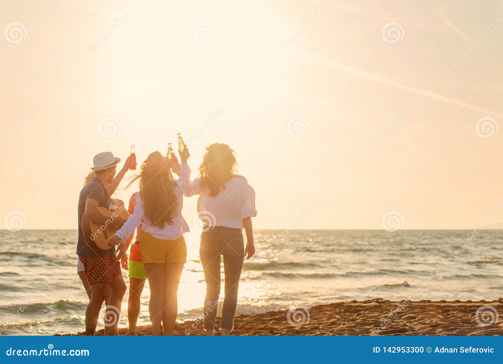 Group of Friends Play on the Beach Stock Photo - Image of friendship ...