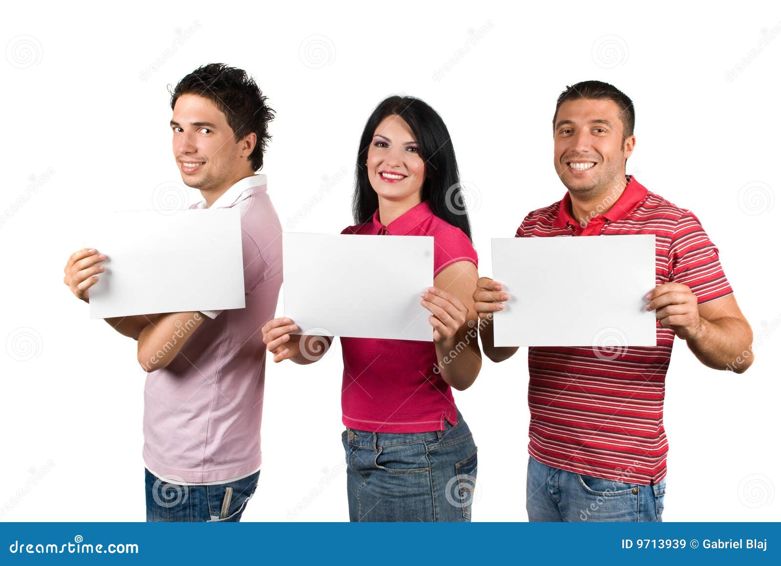 Group of Friends with Blank Signs Stock Image - Image of blank, friends ...