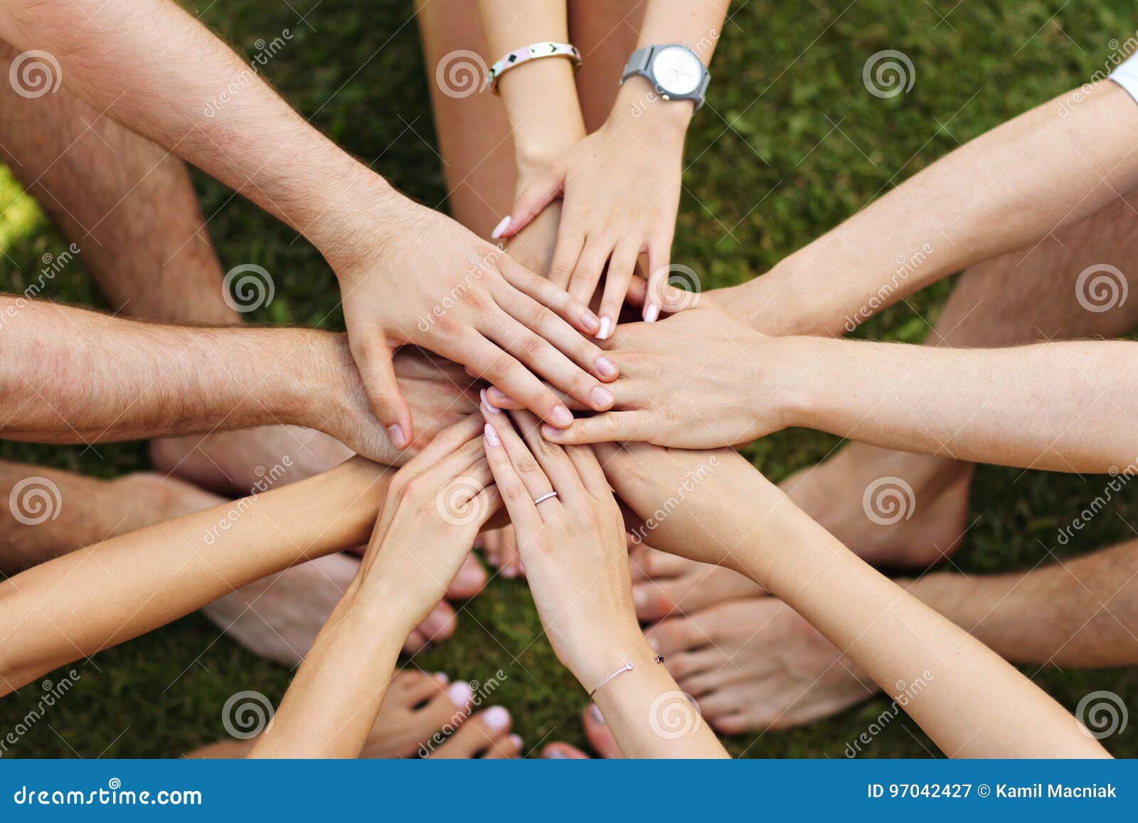Group of Friends Bonding Hands Together Stock Image - Image of together ...