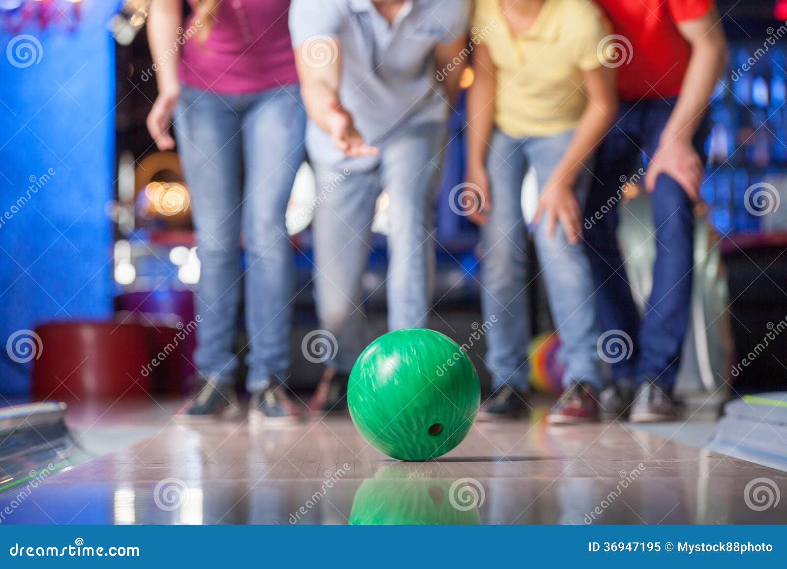 Group of friends bowling. stock image. Image of bowling - 36947195