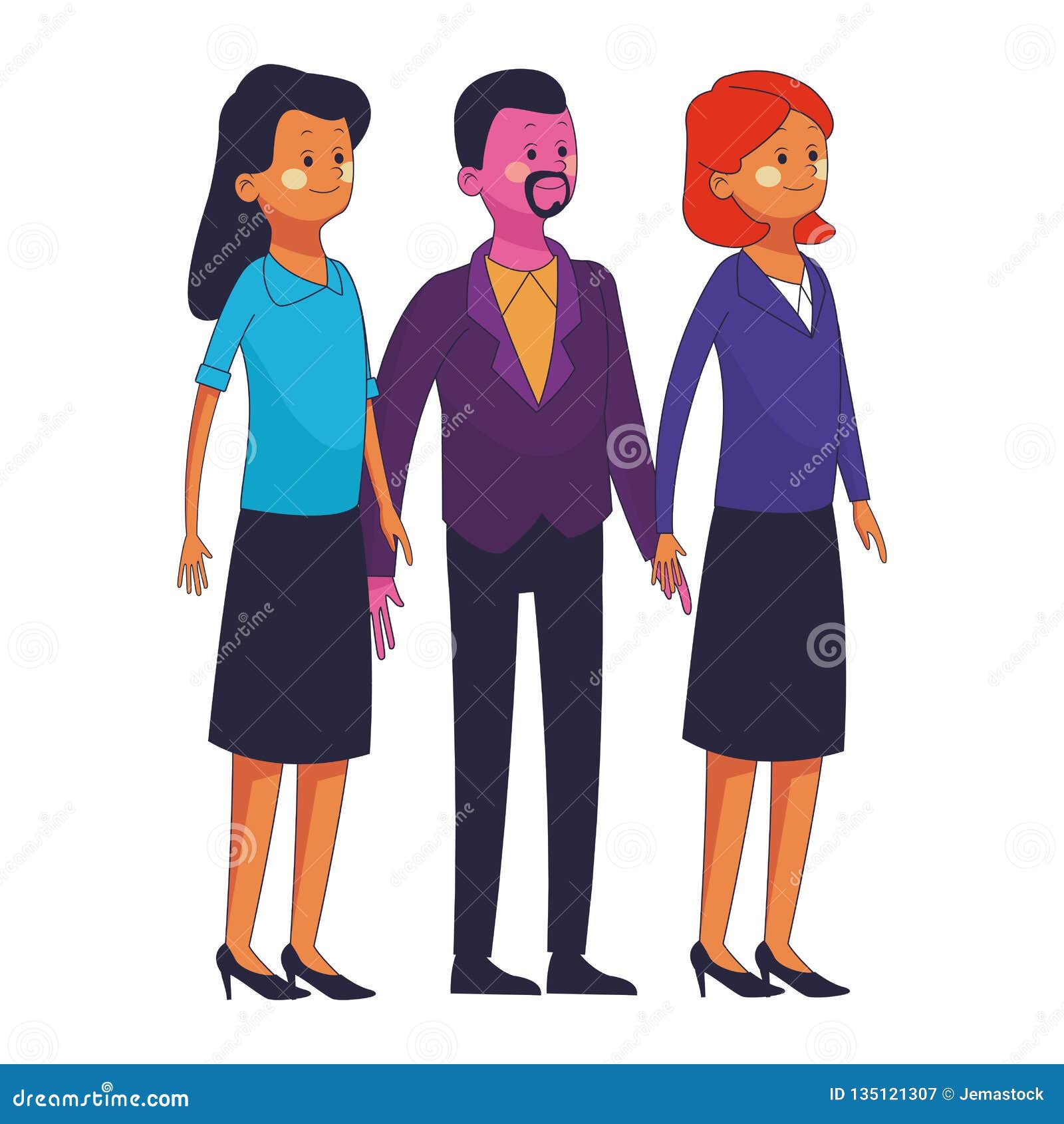 Group of friends cartoon stock vector. Illustration of date - 135121307