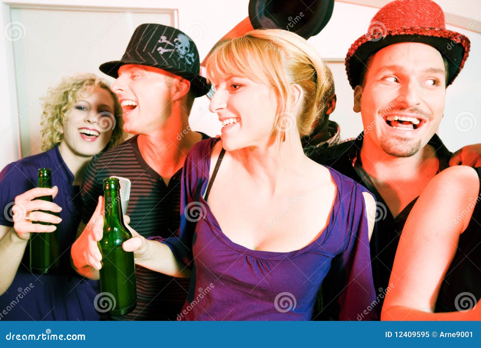 Group of Friends Celebrating Stock Image - Image of beverage, years ...