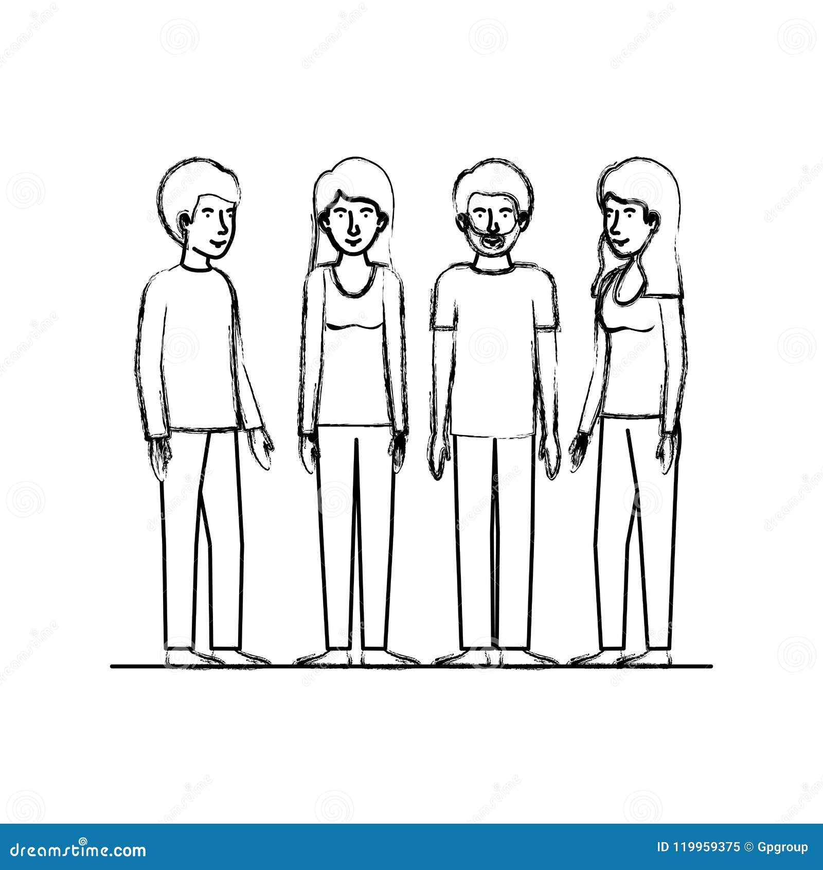 Group of Friends Characters Stock Vector - Illustration of human ...