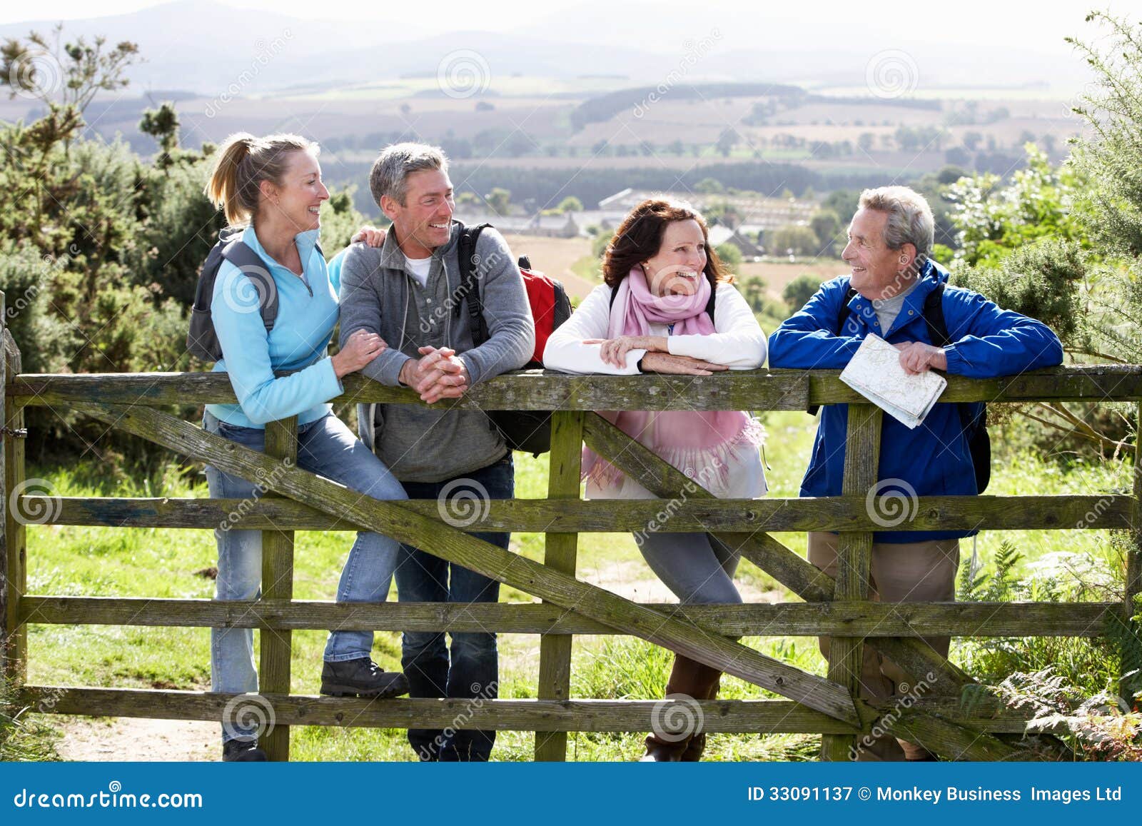 Group of Friends on Country Walk Stock Image - Image of caucasian ...