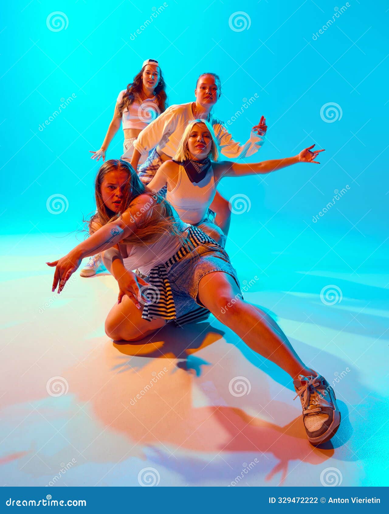 Group of Friends, Dressed Casually, Strike Dramatic and Playful Poses ...