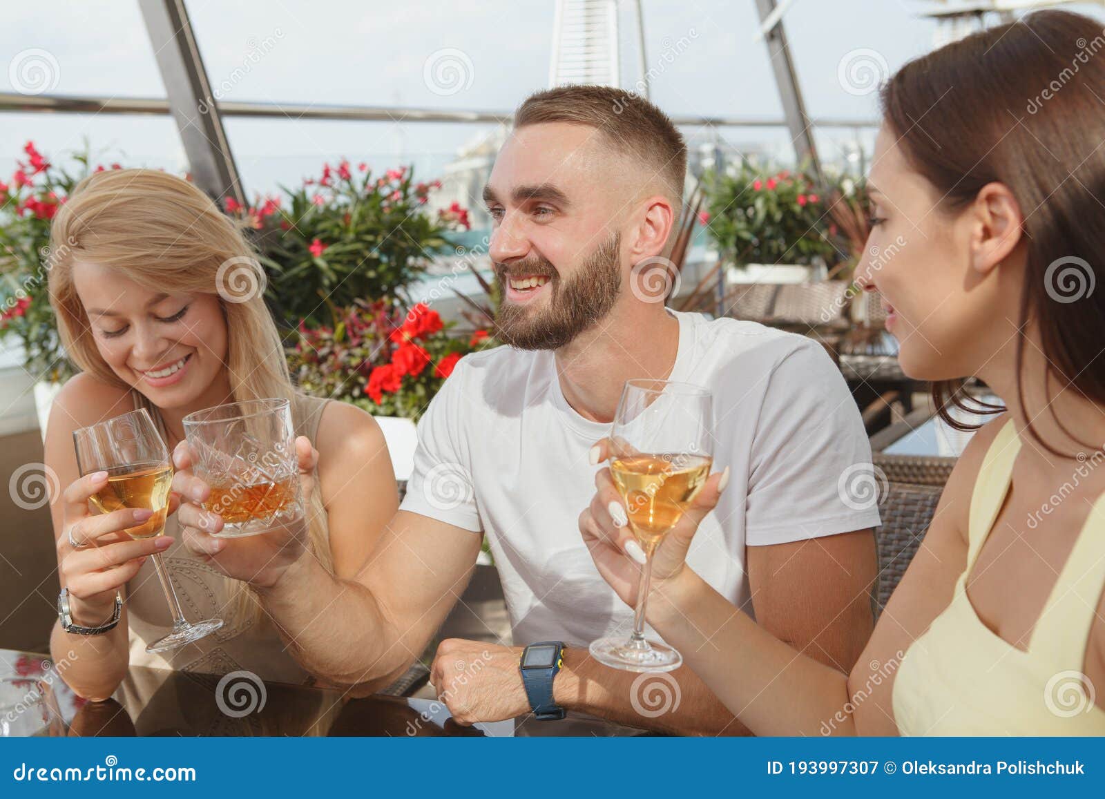 Group of Friends Drinking on a Rooftop Party Stock Image - Image of ...