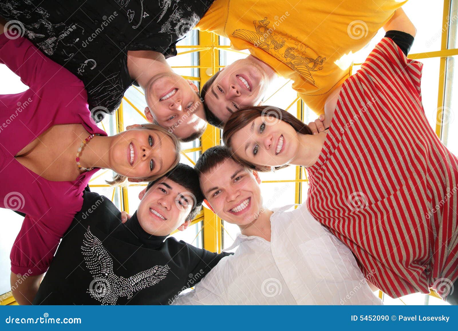 Group of Friends Embraced into Circle Stock Photo - Image of life ...
