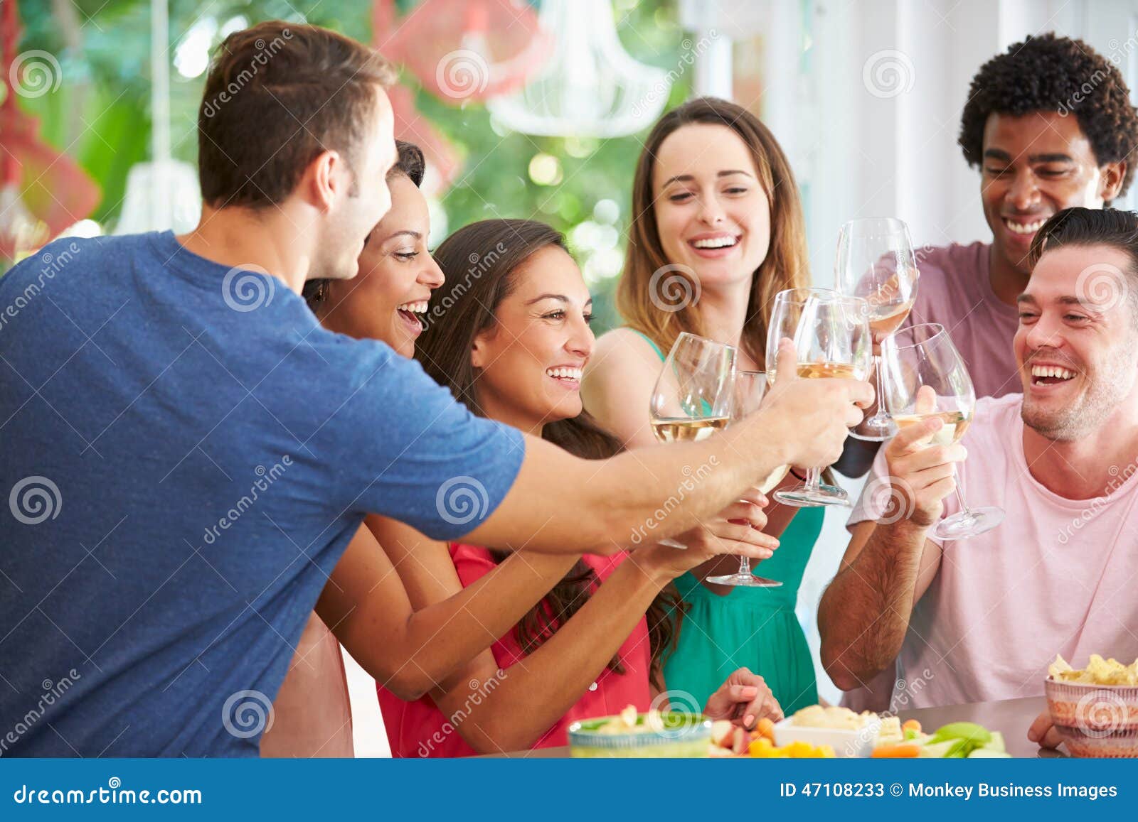 Group of Friends Enjoying Drinks Party at Home Stock Image - Image of ...