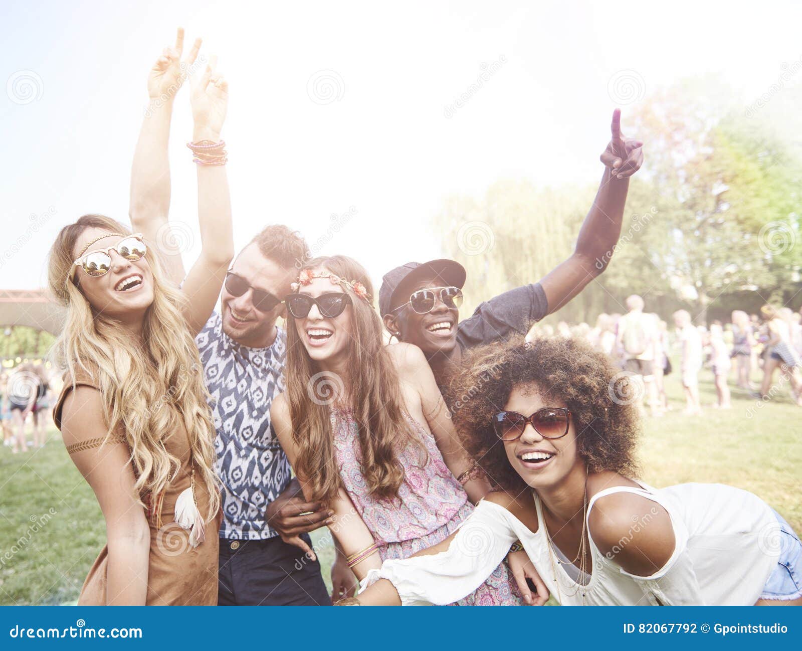 Group of Friends at the Festival Stock Photo - Image of emotions ...