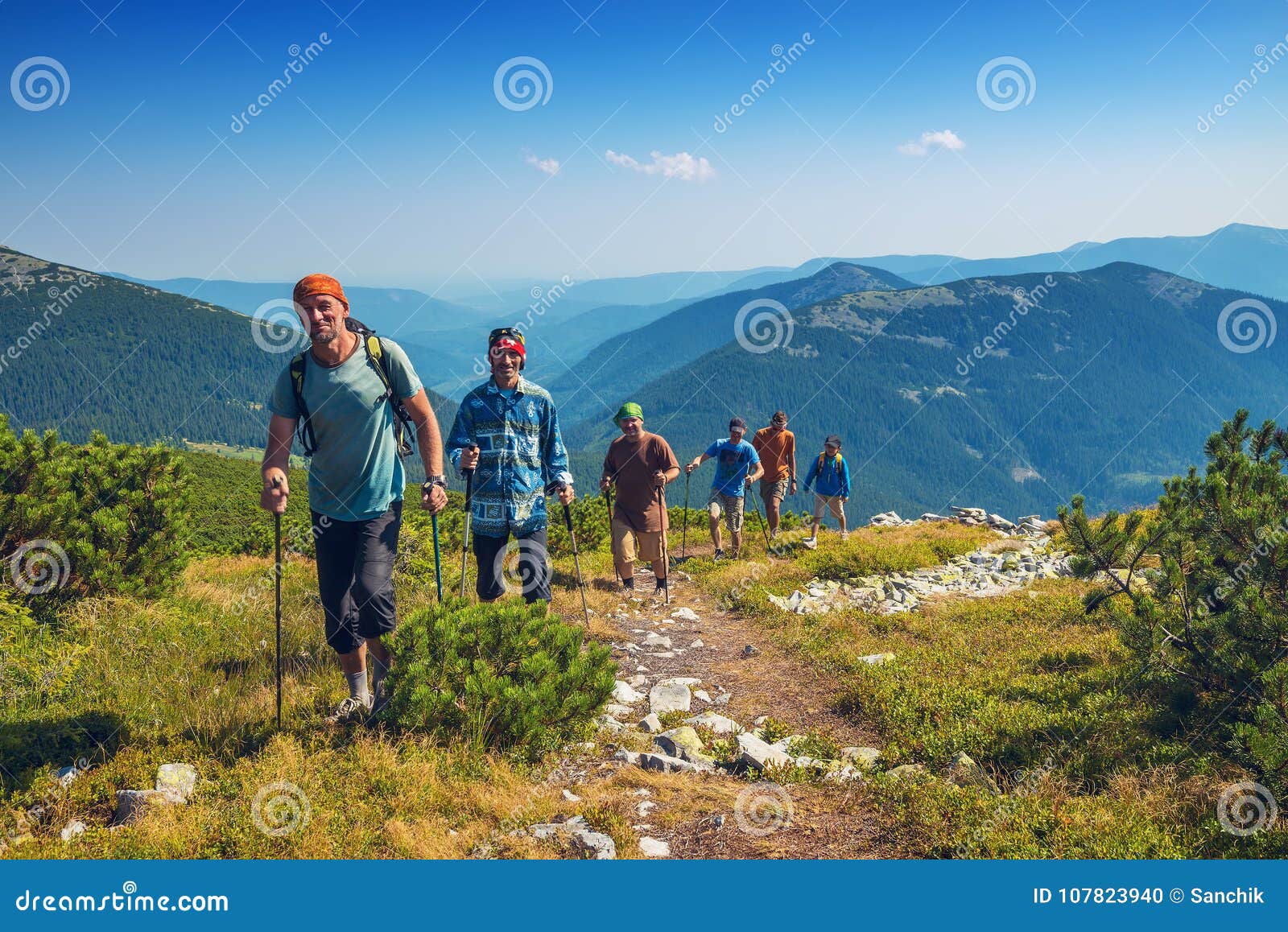 Group of Friends Go To Mountains Stock Photo - Image of adventure ...