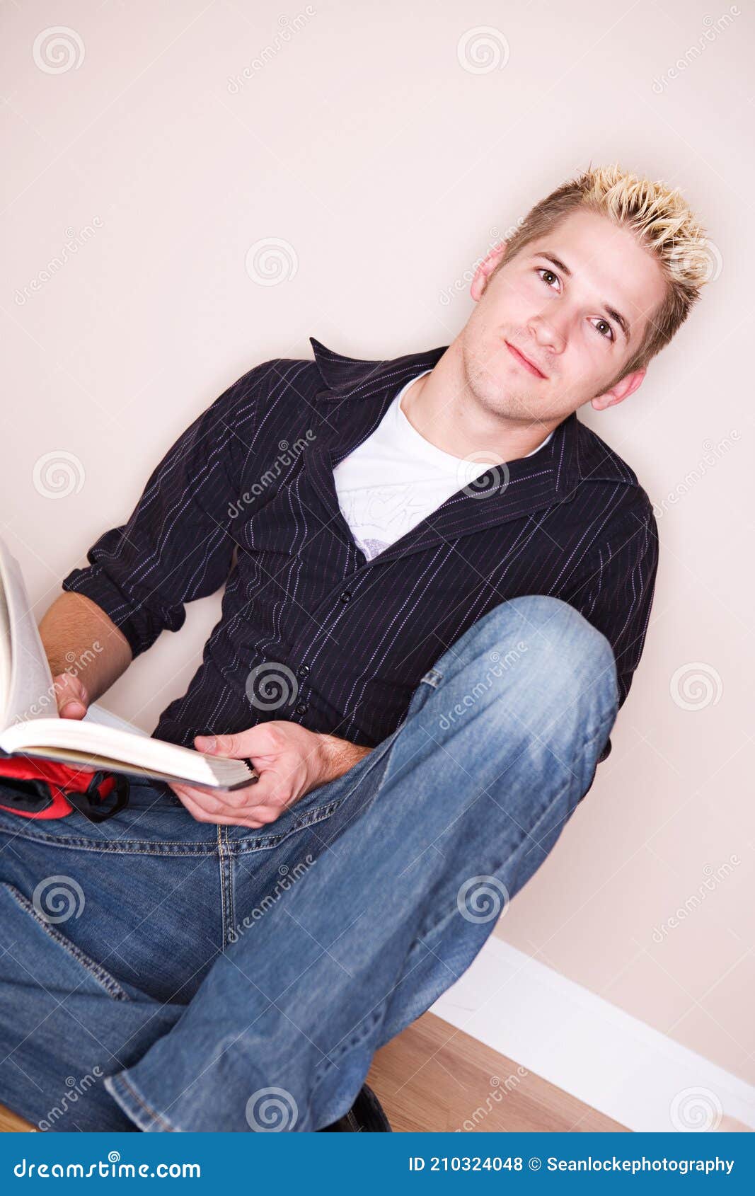 Students: Student Taking a Break from Reading Stock Photo - Image of ...