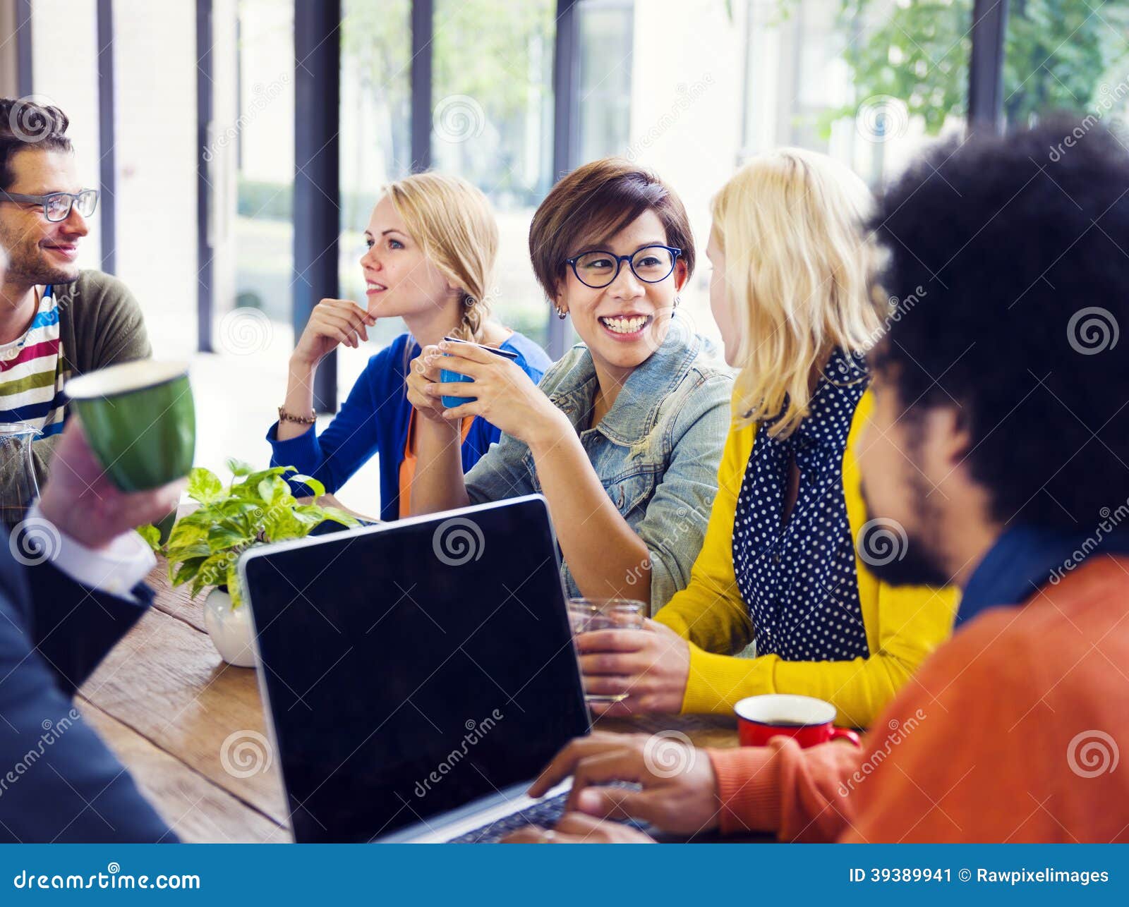 Group of Friends Having a Coffee Break Stock Image - Image of drinking ...