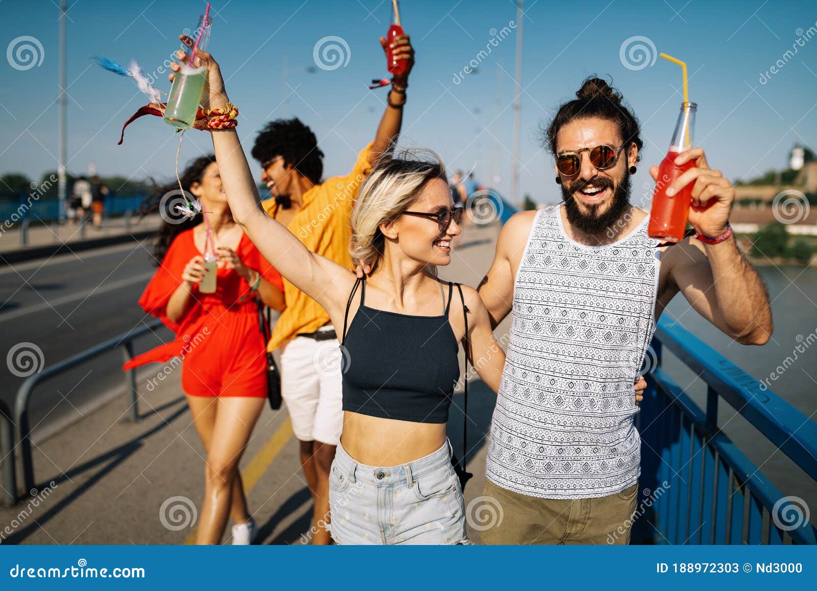 Group of Friends Having Fun and Hanging Out Outdoors Stock Image ...