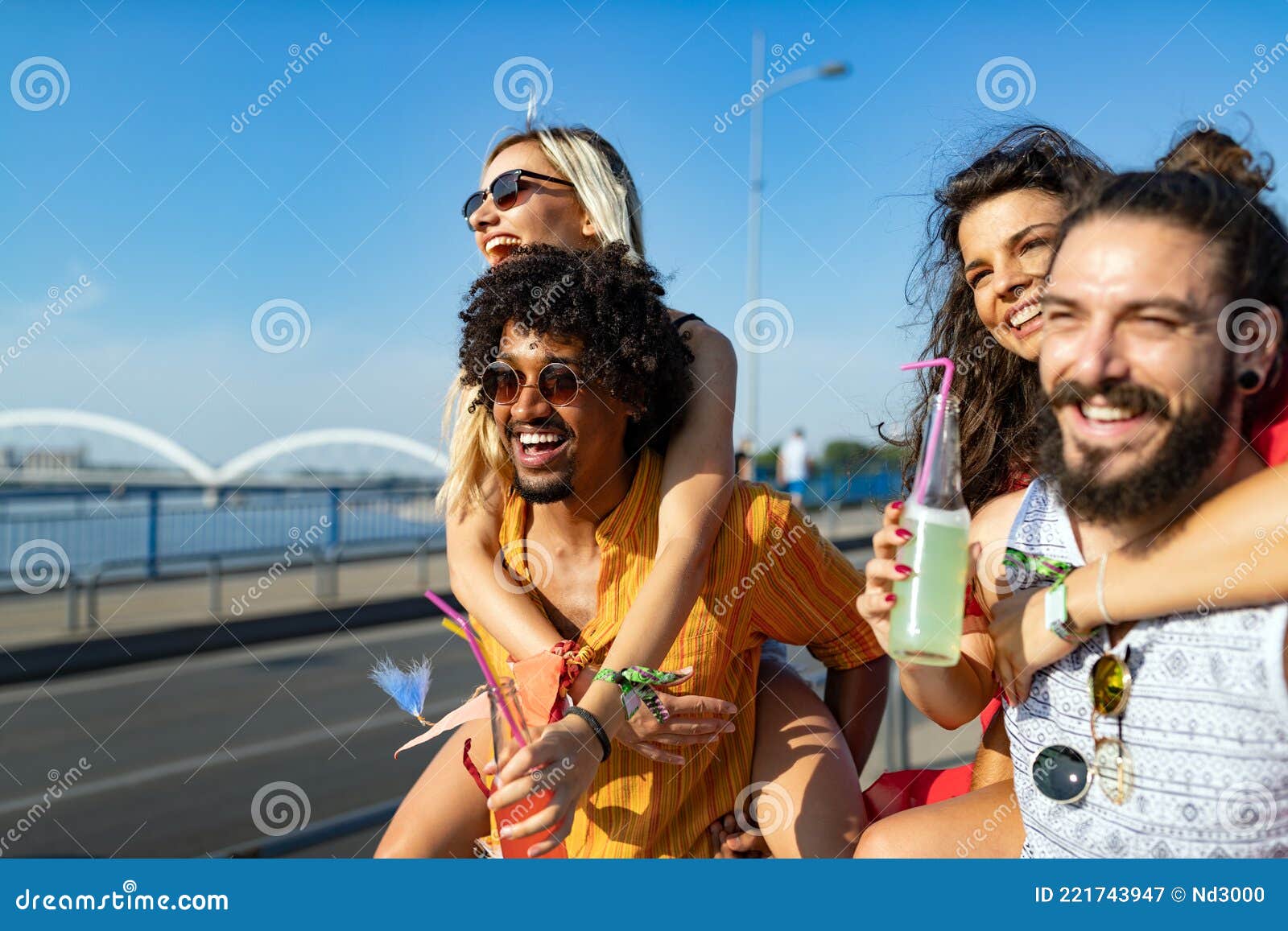 Group of Friends Having Fun and Hanging Out Outdoors Stock Image ...