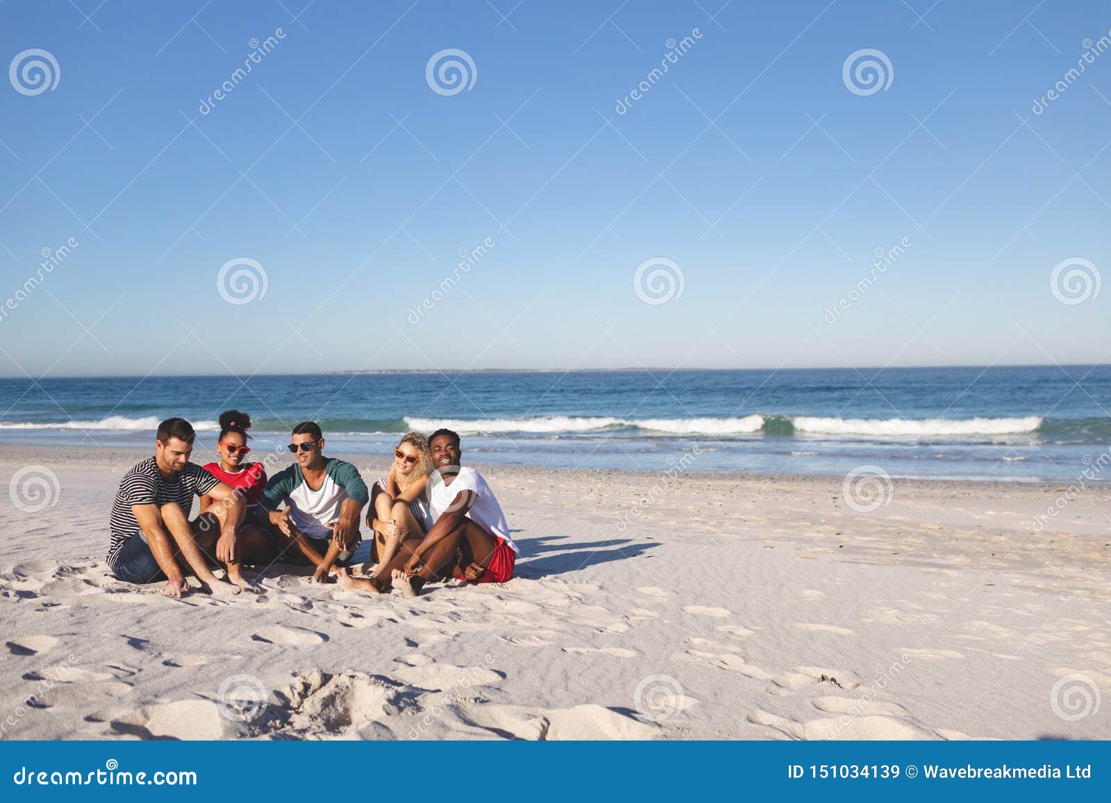 Group of Friends Having Fun Together on the Beach Stock Image - Image ...