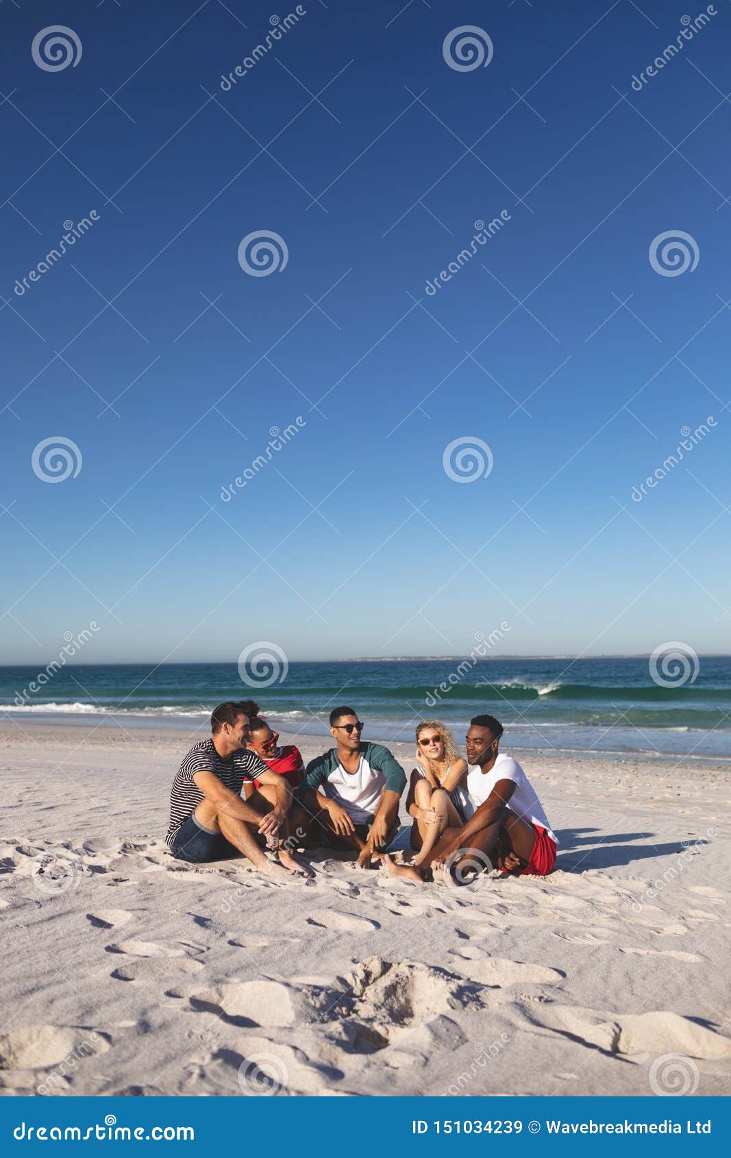 Group of Friends Having Fun Together on the Beach Stock Image - Image ...