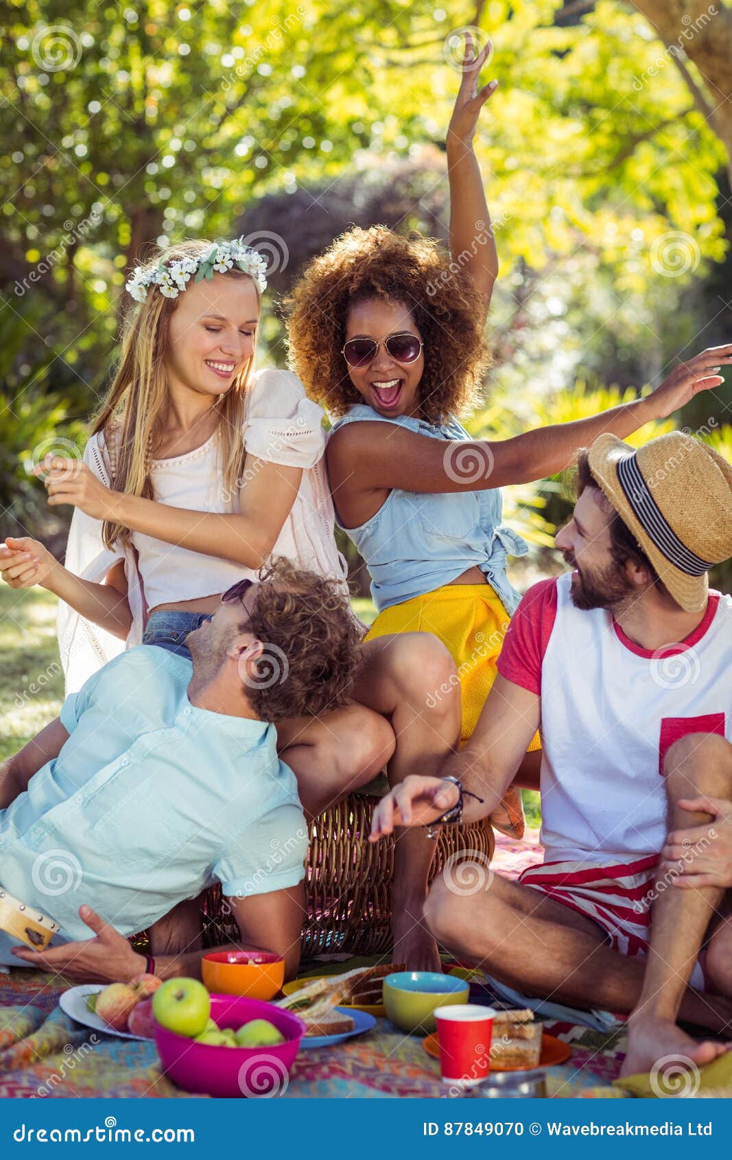 Group of Friends Having Fun Together in Park Stock Photo - Image of ...