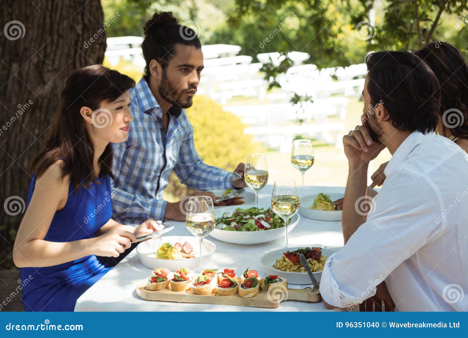Group of Friends Having Lunch Stock Photo - Image of people, food: 96351040