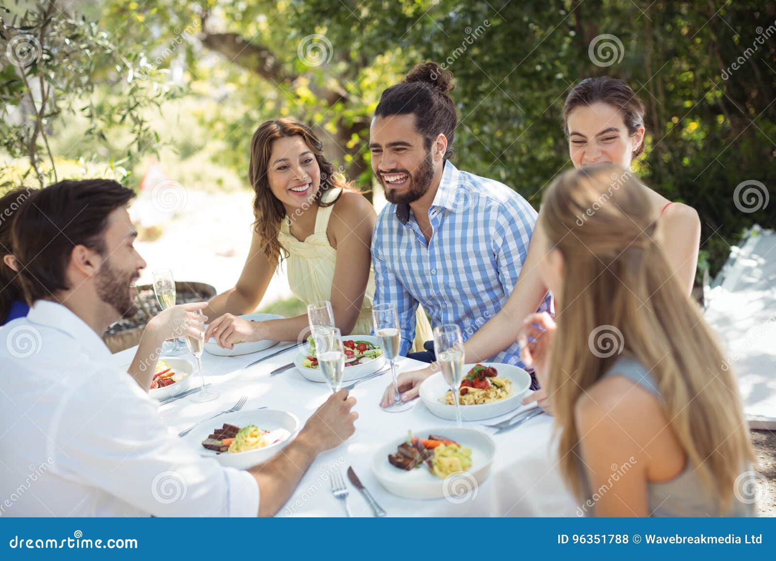 Group of Friends Having Lunch Stock Photo - Image of adult, leisure ...