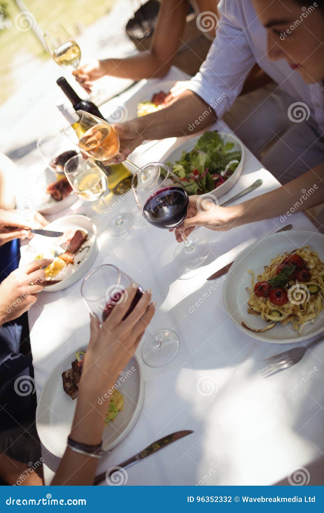 Group of Friends Having Lunch in a Restaurant Stock Photo - Image of ...