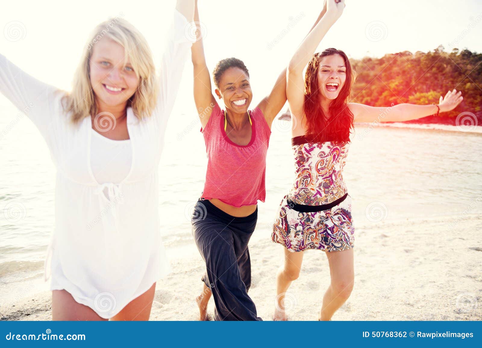 Group of Friends Having a Summer Beach Party Stock Photo - Image of ...