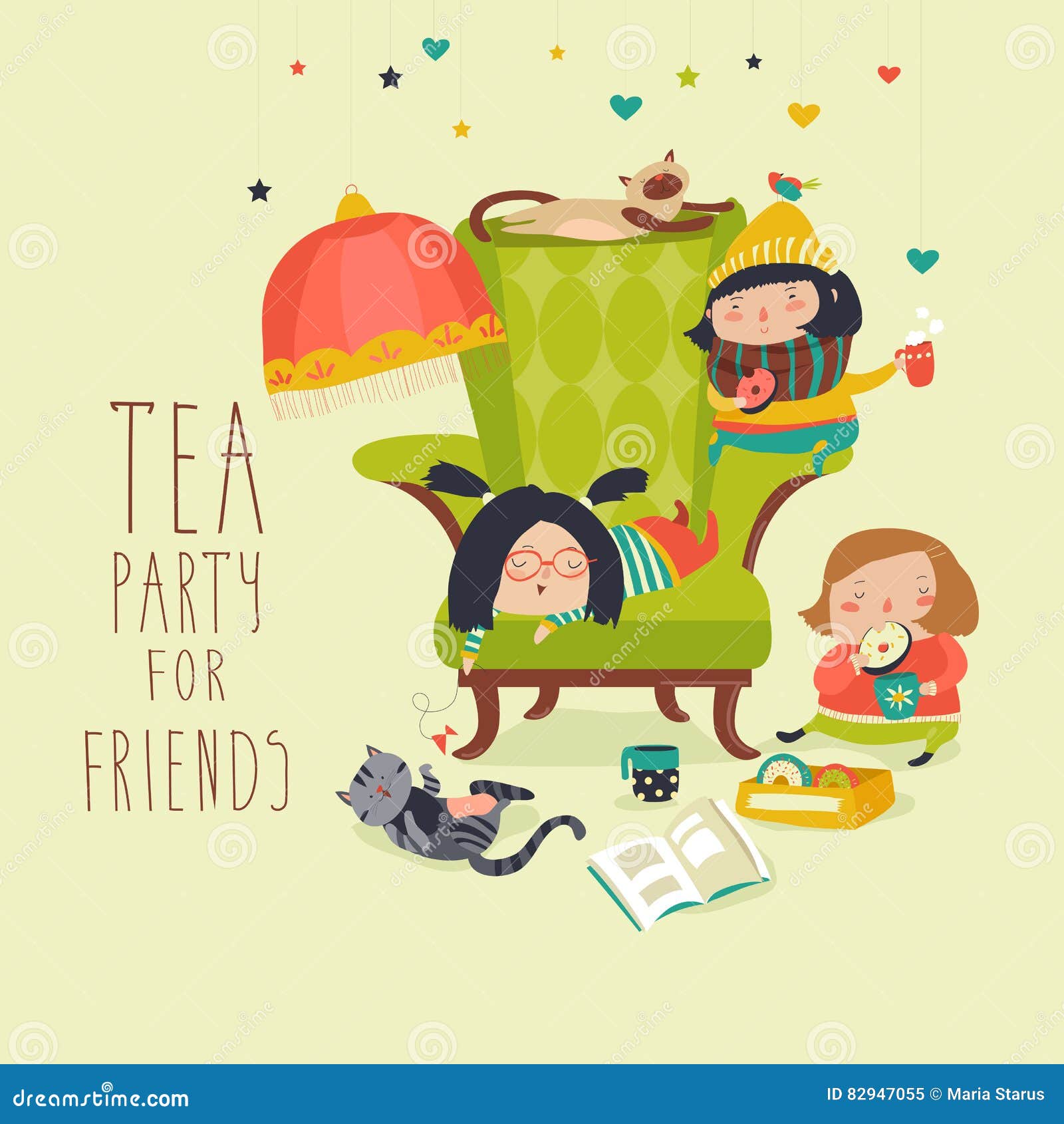 Group of Friends Having a Tea Party Editorial Image - Illustration of ...