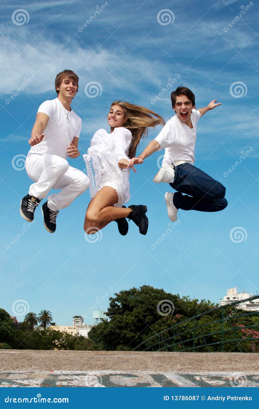 Group of friends in a jump stock image. Image of celebrate - 13786087