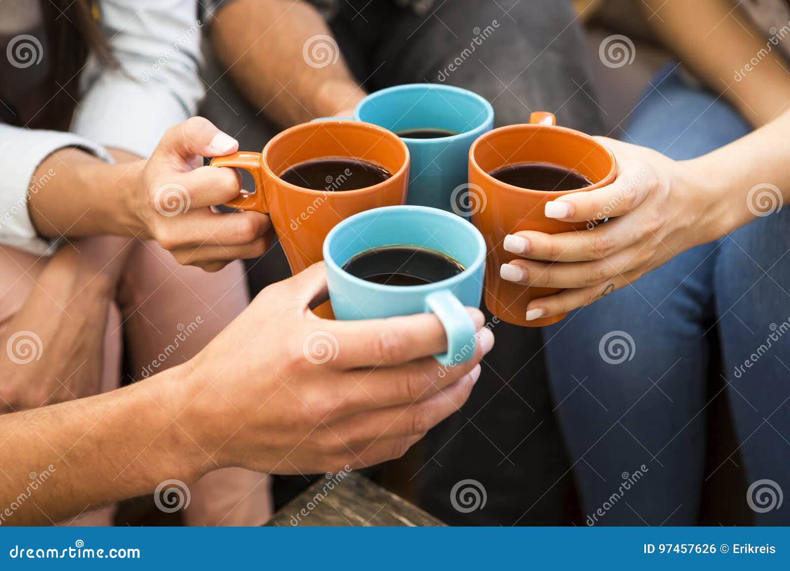 Coffee with friends stock photo. Image of winter, holding - 97457626