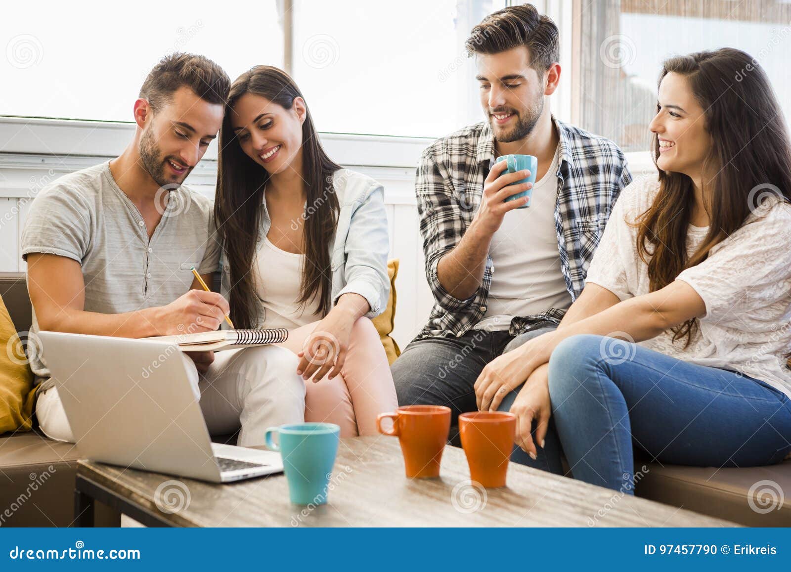 Meeting with friends stock photo. Image of happiness - 97457790
