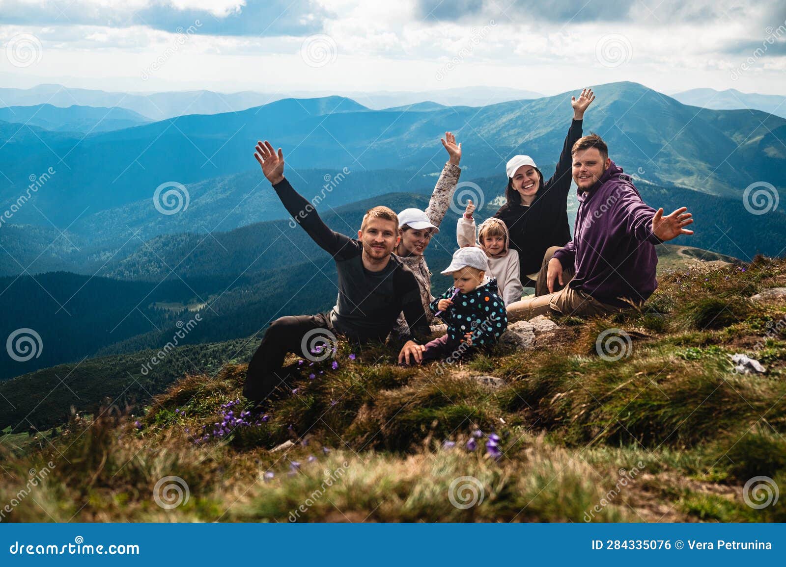 A Group of Friends in the Mountains Stock Photo - Image of wanderlust ...