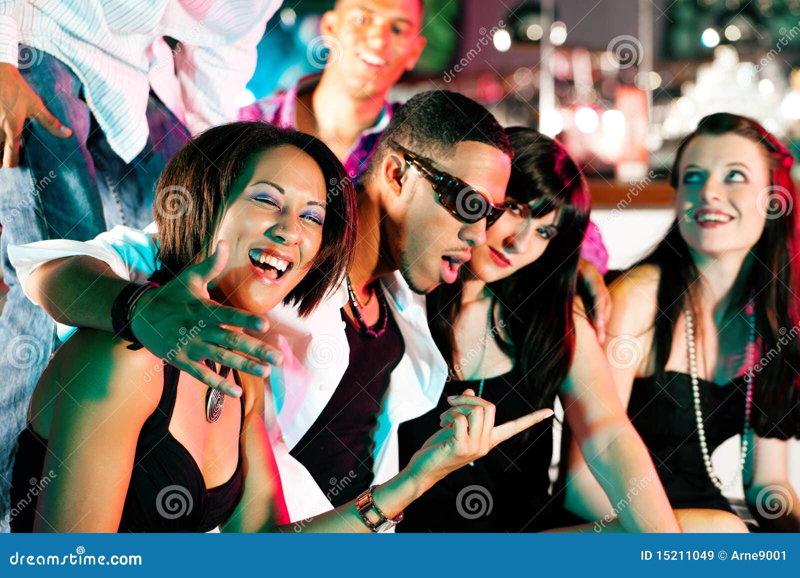 Group of Friends in Nightclub Stock Image - Image of night, flirting ...