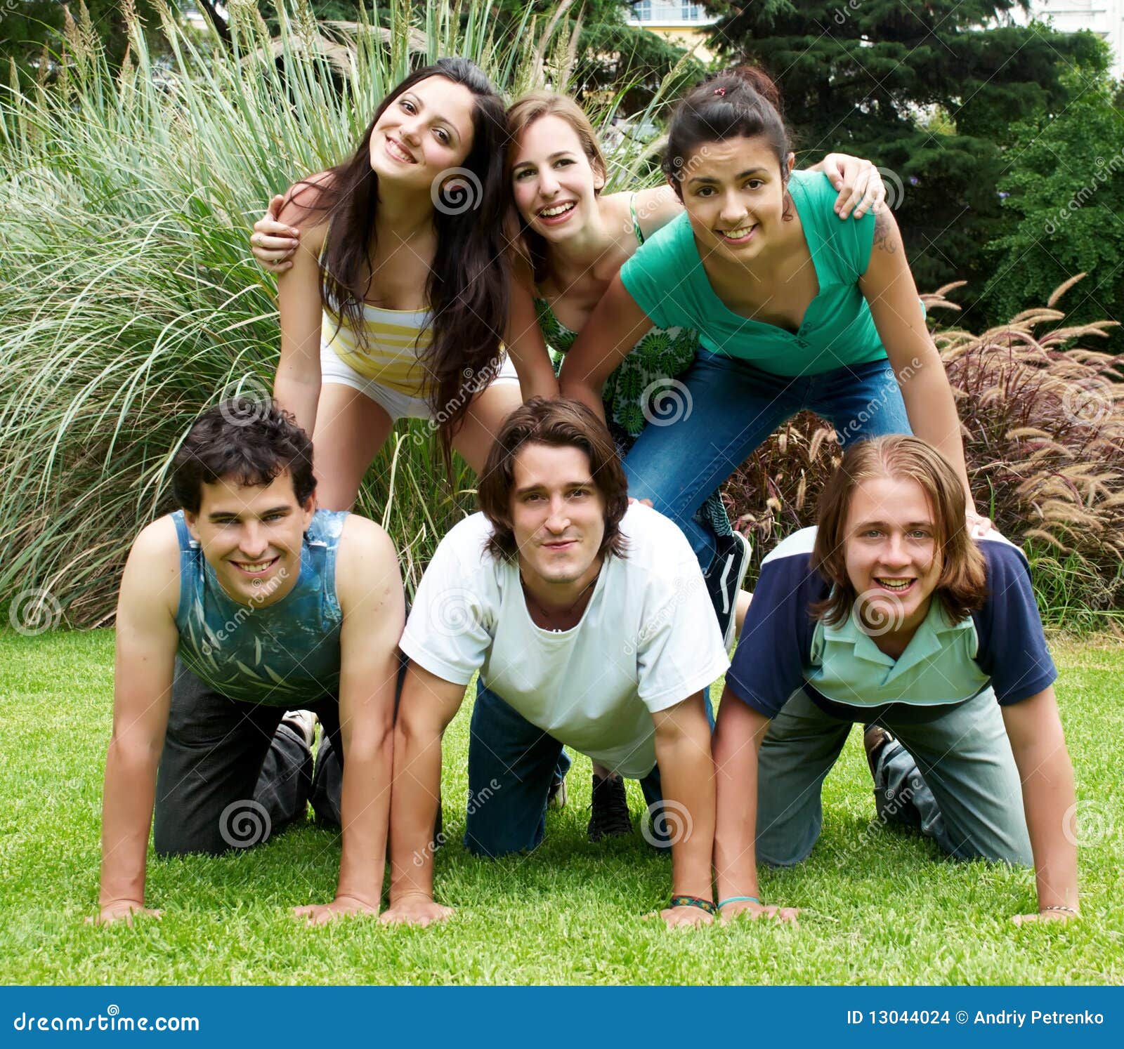 Group of Friends Outdoors in a Park Stock Photo - Image of adults ...