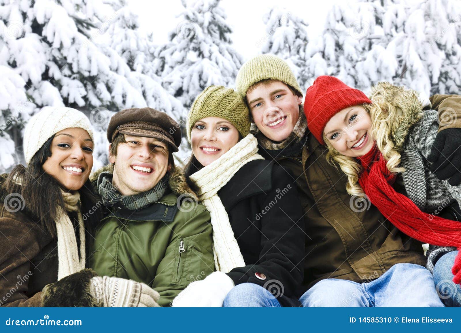 Group of Friends Outside in Winter Stock Photo - Image of outdoor ...