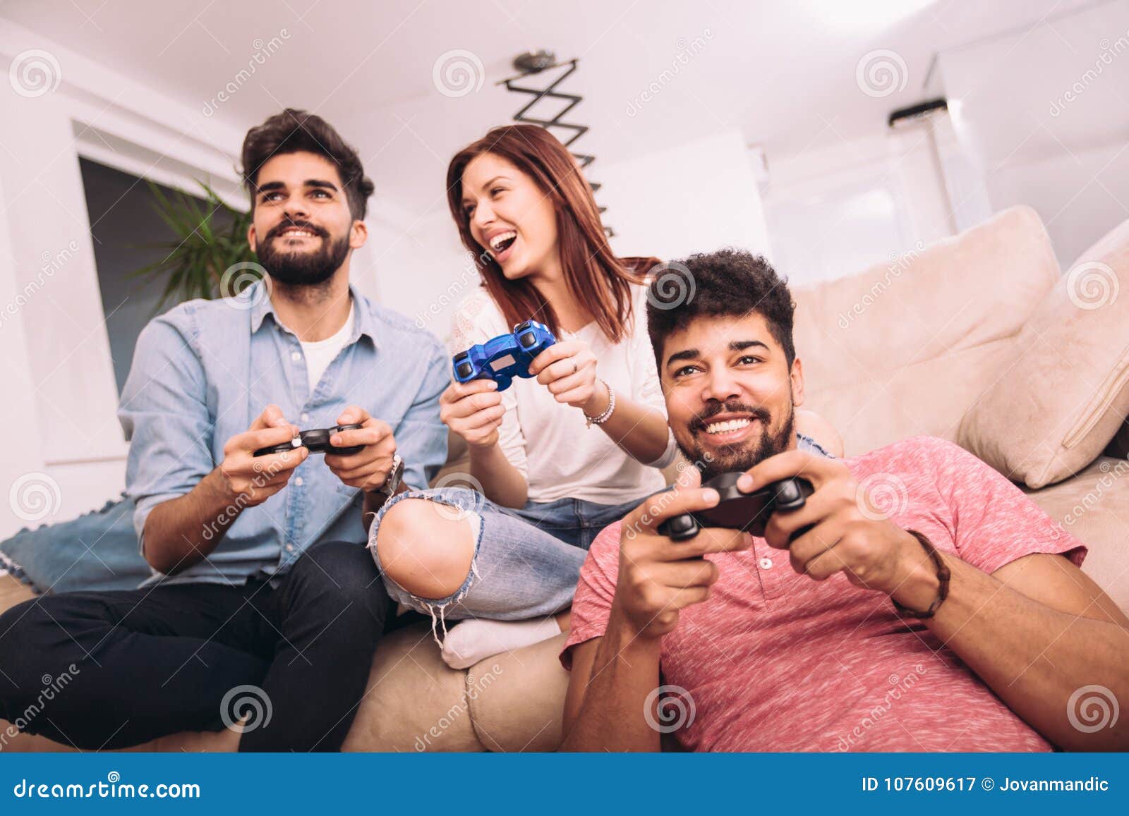 Group of Friends Play Video Games Stock Image - Image of lifestyle ...